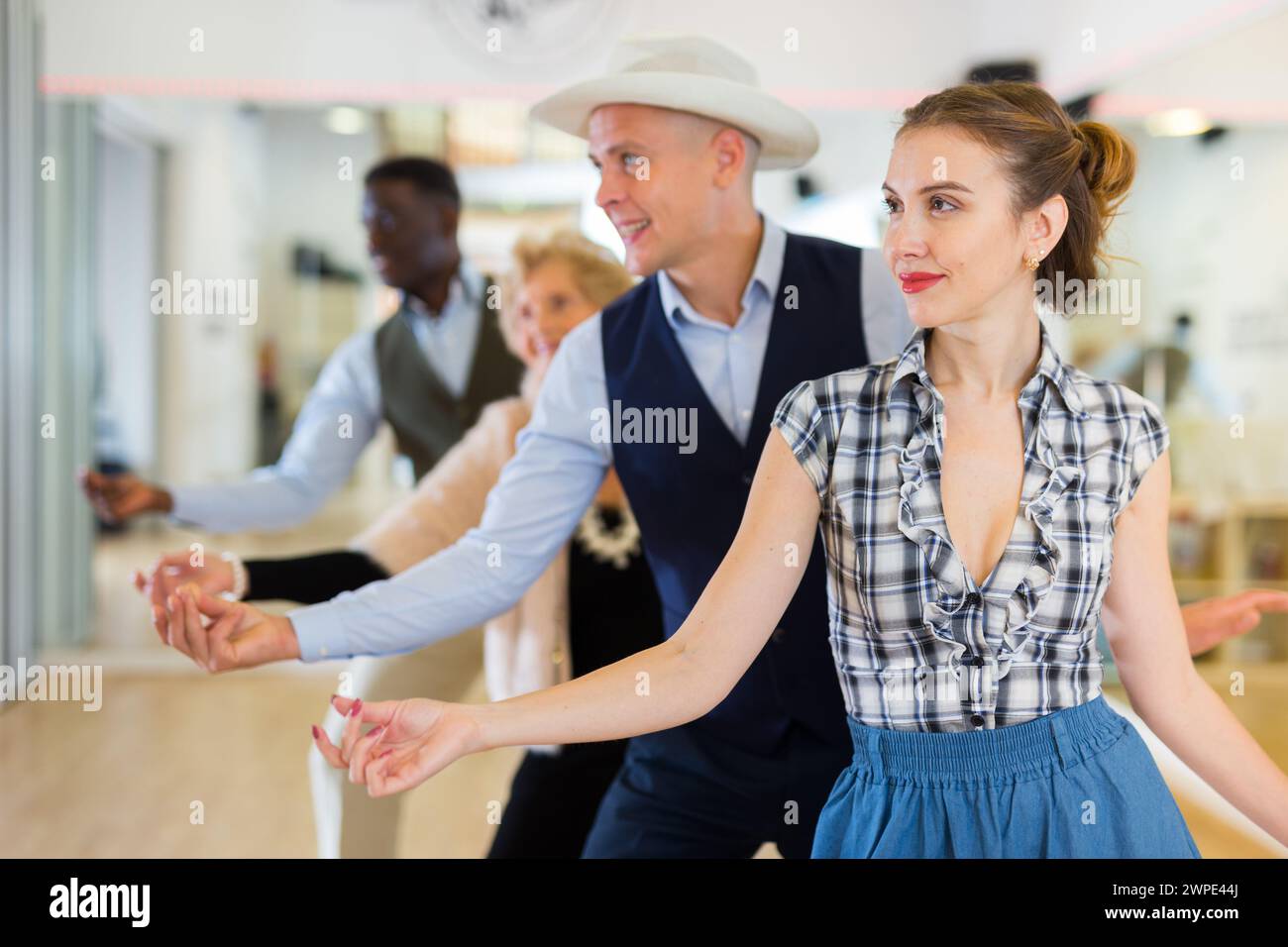 Group multiethnic dancers training hi-res stock photography and images ...
