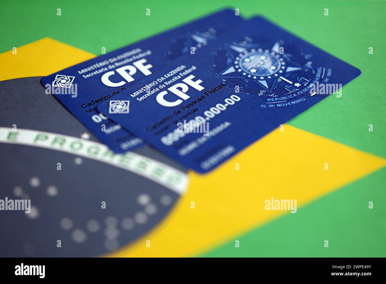 KYIV, UKRAINE - OCTOBER 31, 2023 Blue CPF card document template. The ...