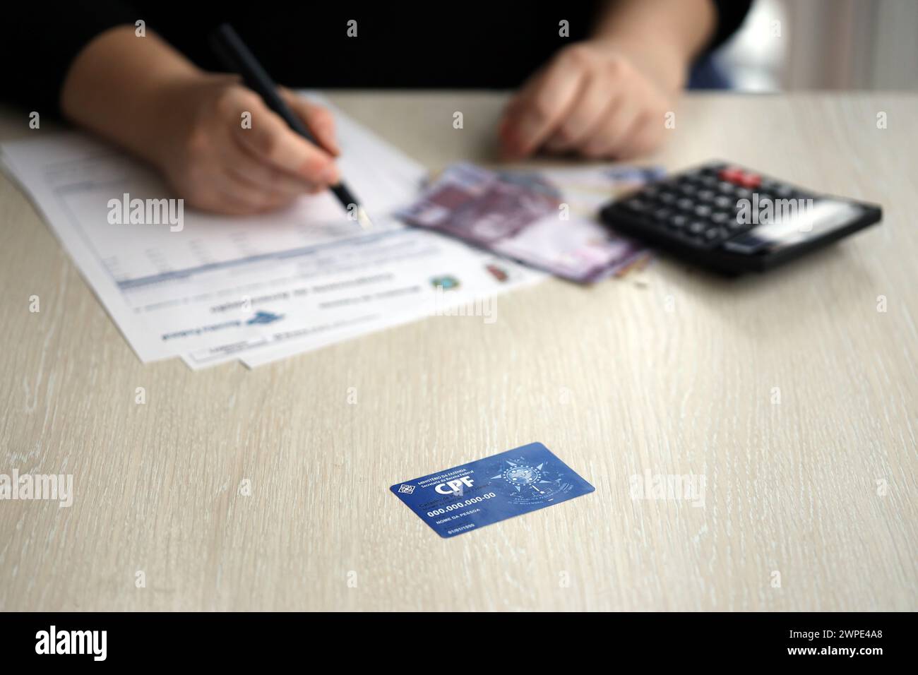 KYIV, UKRAINE - OCTOBER 31, 2023 Blue CPF card document template. The ...