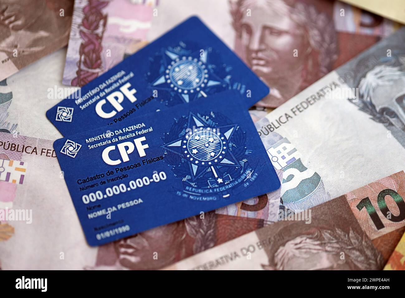 KYIV, UKRAINE - OCTOBER 31, 2023 Blue CPF card document template. The ...