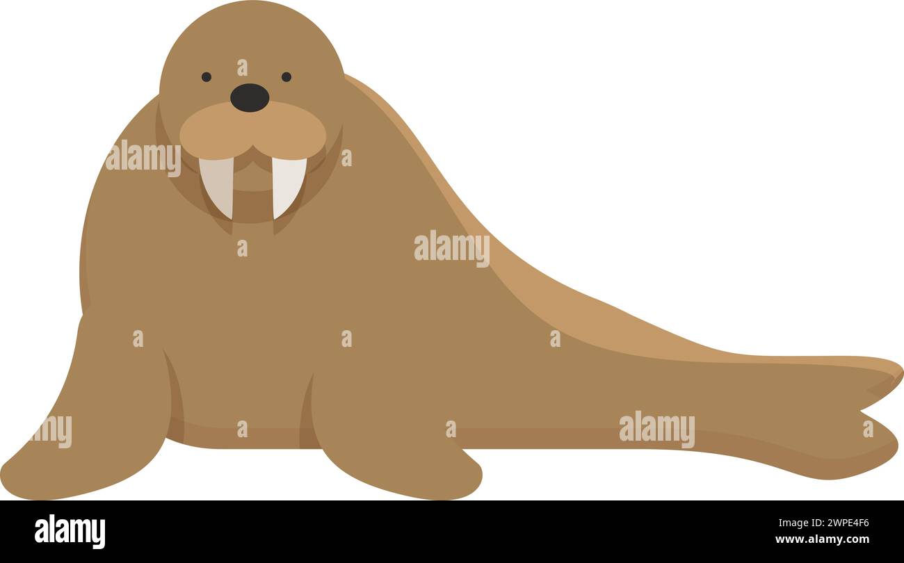 Arctic walrus icon cartoon vector. Ice pole animal. Exploration ...