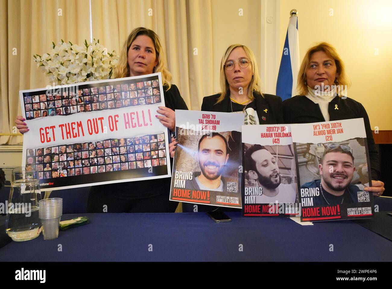 (left to right) Inbal Zach, cousin of Tal Shoham, Avivit Yablonka, the ...