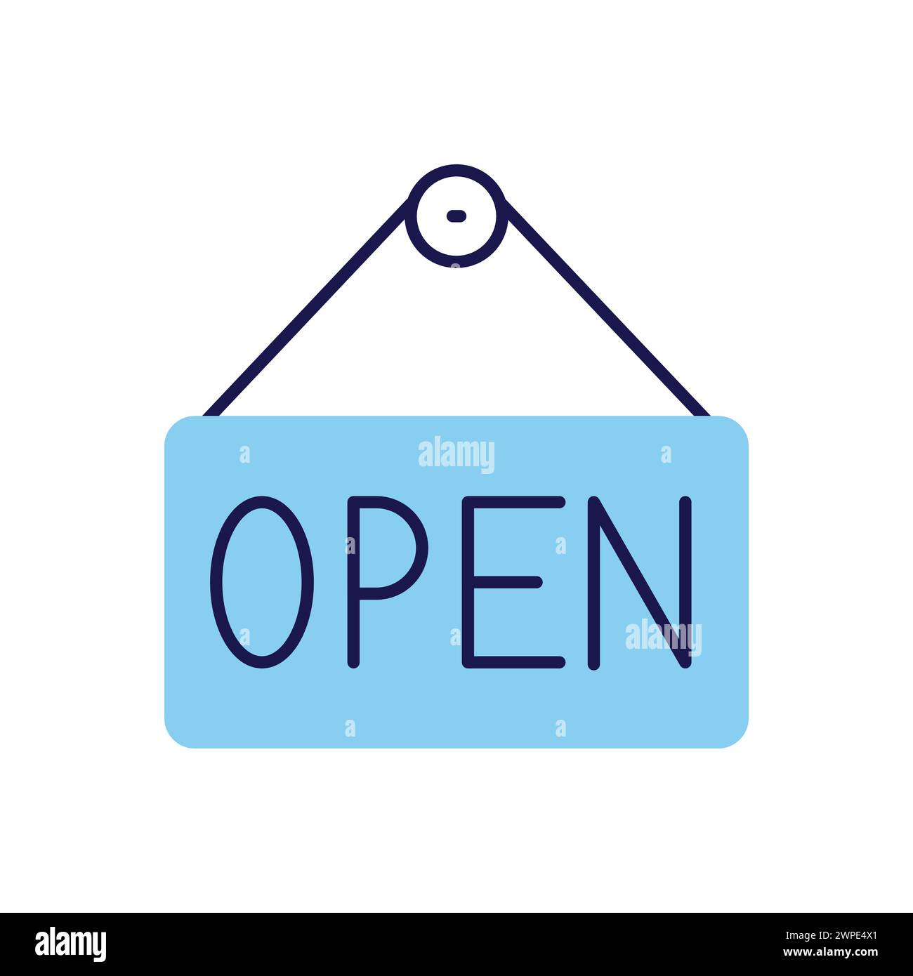 Nameplate Open related vector icon. Isolated on white background ...