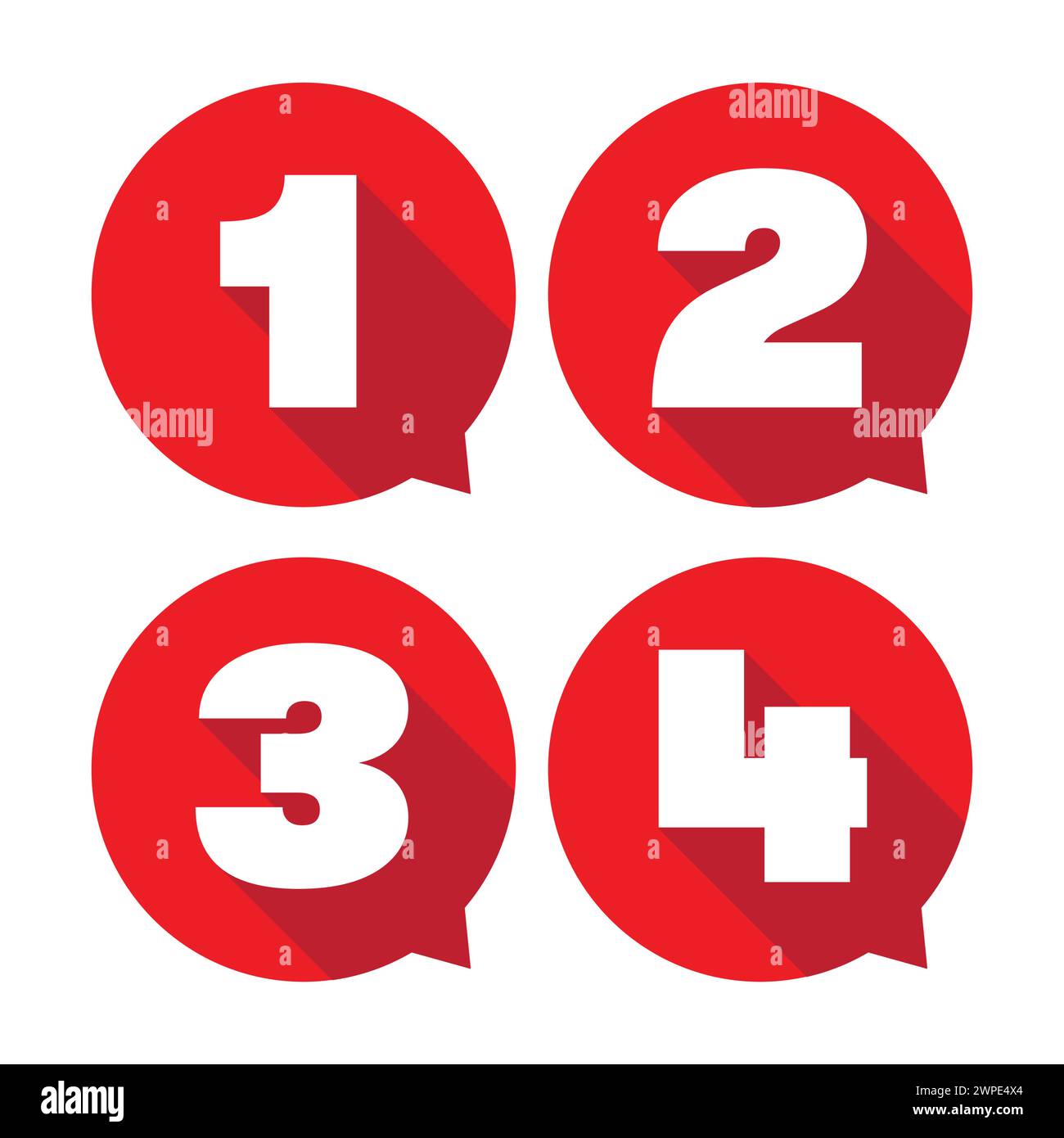 One Two Three Four red number set Stock Vector Image & Art - Alamy