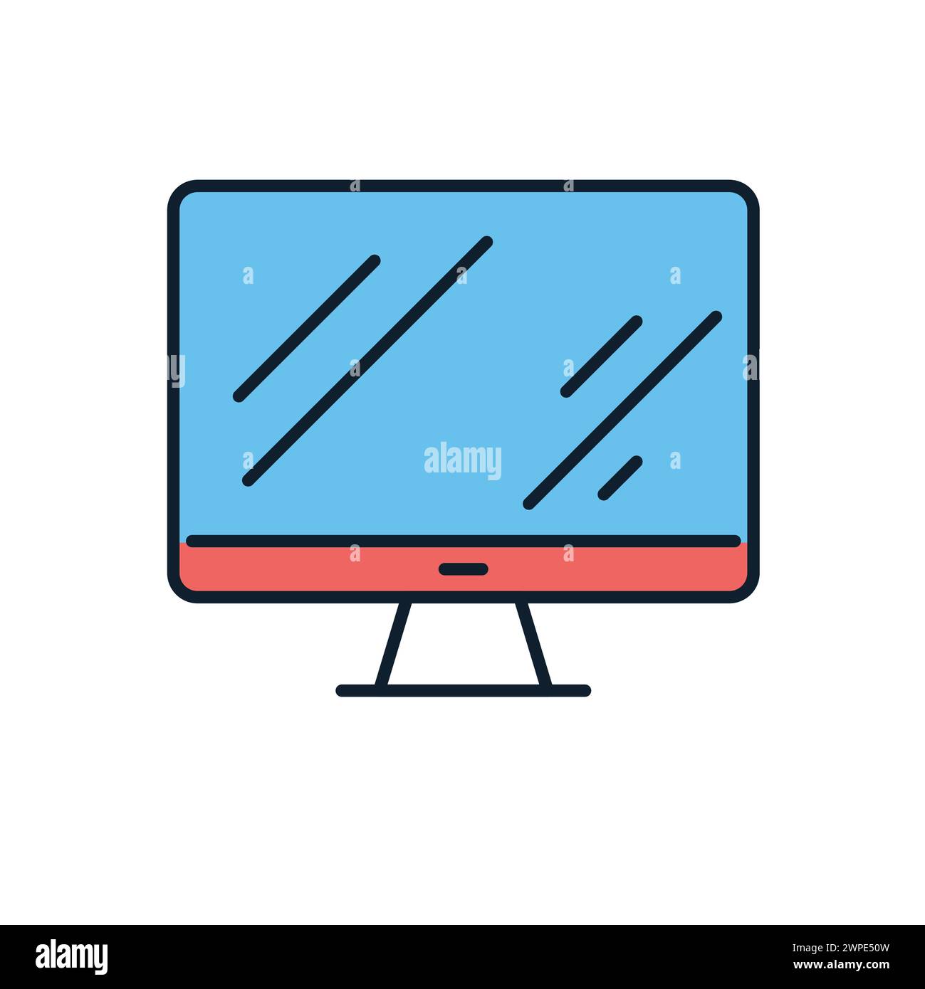 Monitor related vector icon. Isolated on white background. Vector ...