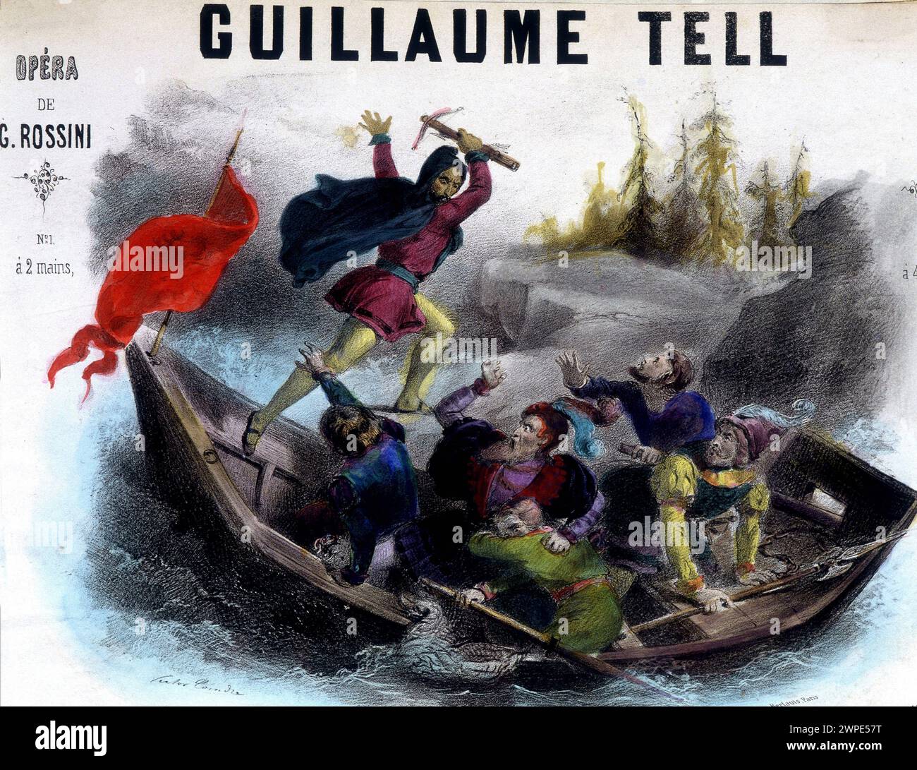 Illustration of a score of "William Tell", opera by Gioacchino Rossini ...