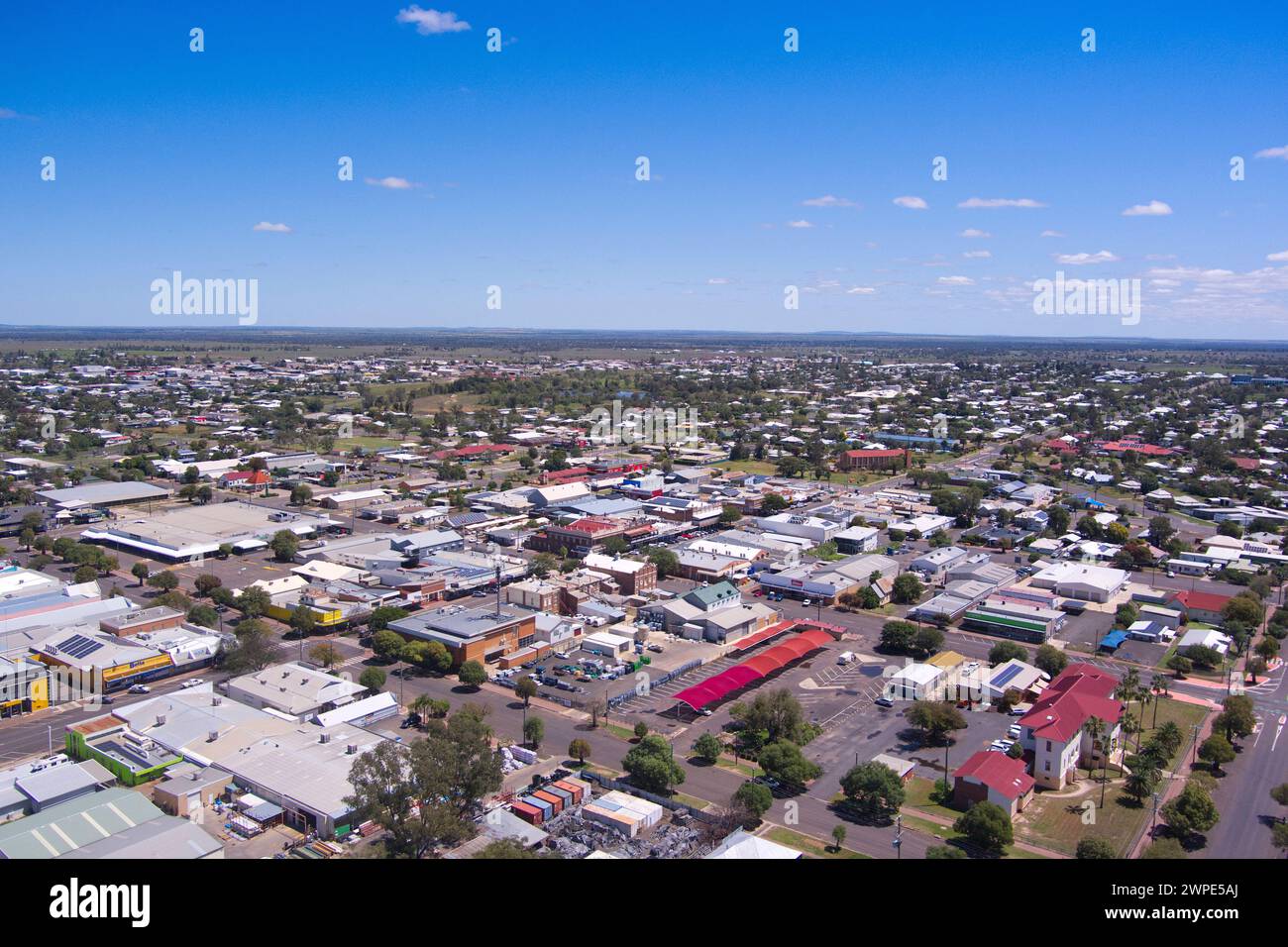 Aerial of the CBD McDowall Street Roma Queensland Australia Stock Photo ...