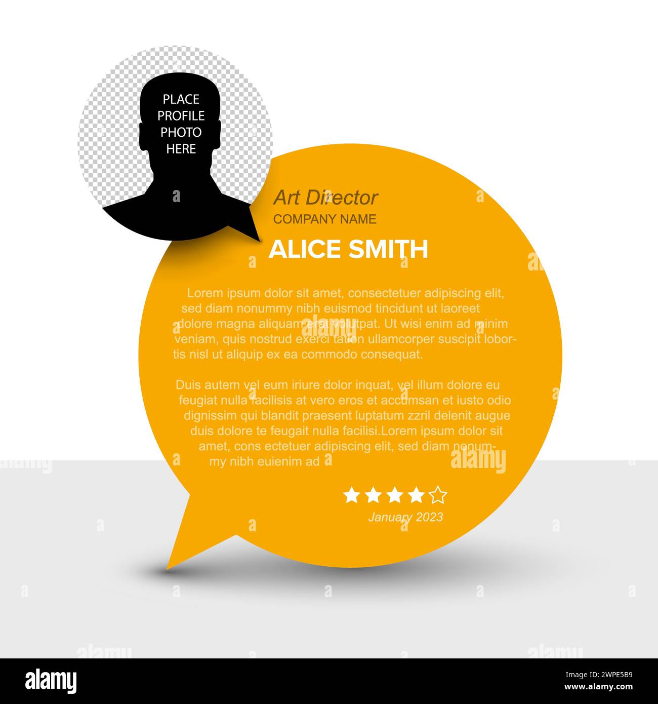 Simple light and yellow minimalistic client user customer testimonial ...