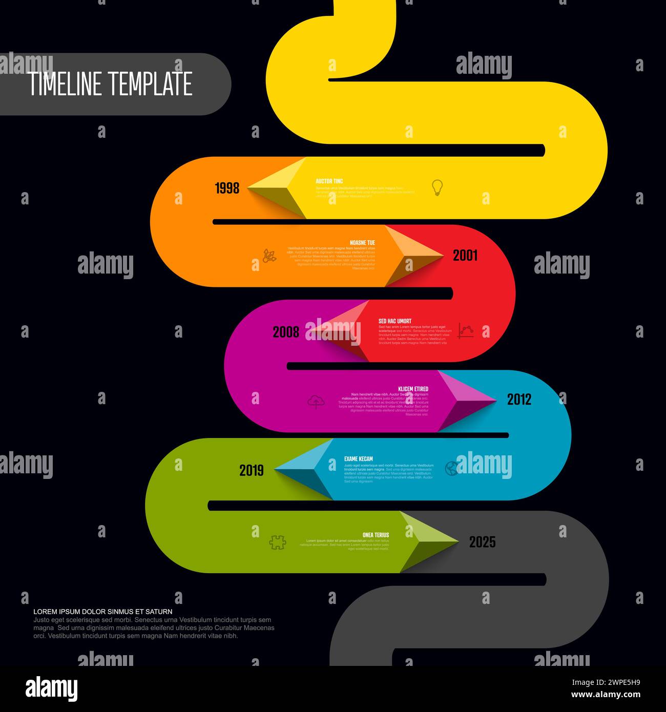 Vectordark Infographic vertical timeline report template made from ...