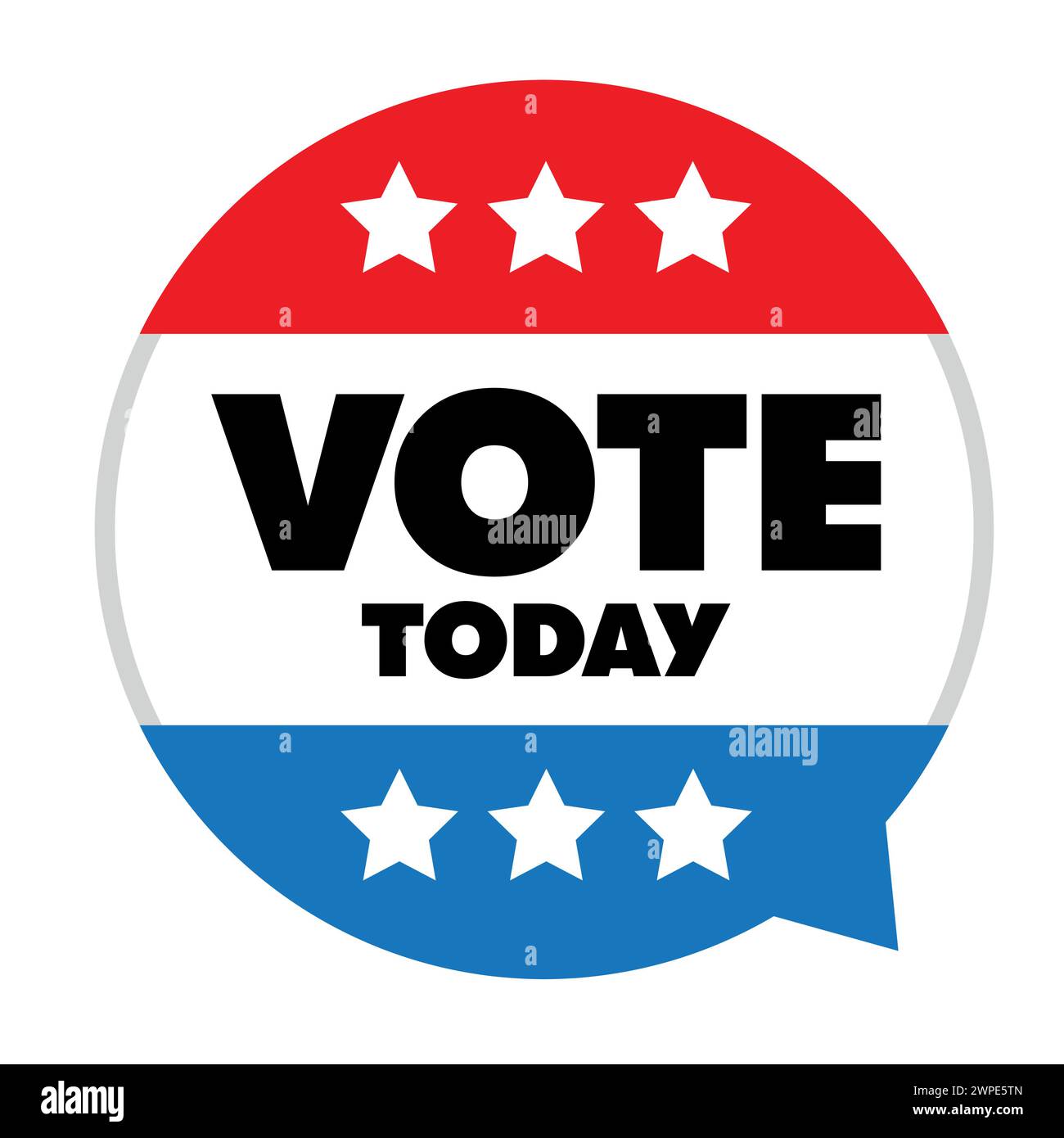 Vote today speech bubble sign Stock Vector Image & Art - Alamy