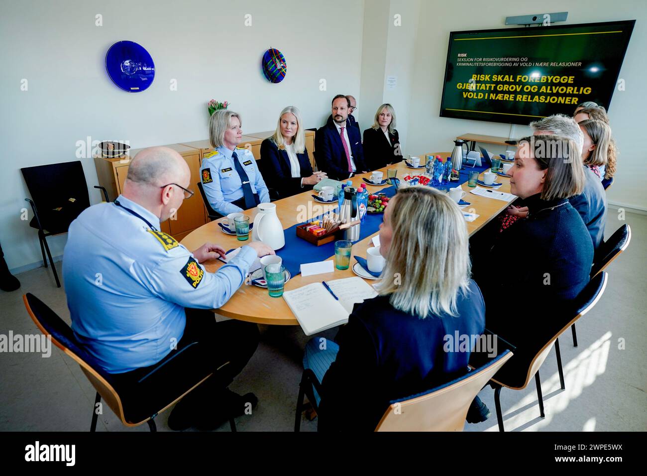 Oslo 20240307.Crown Prince Haakon and Crown Princess Mette-Marit meet ...