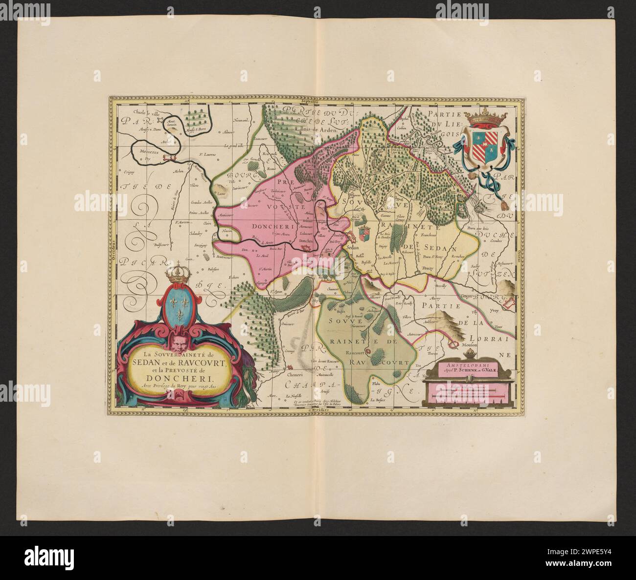 A 1711 map showing Sedan, Ravcovrt, and Doncheri with territorial and ...