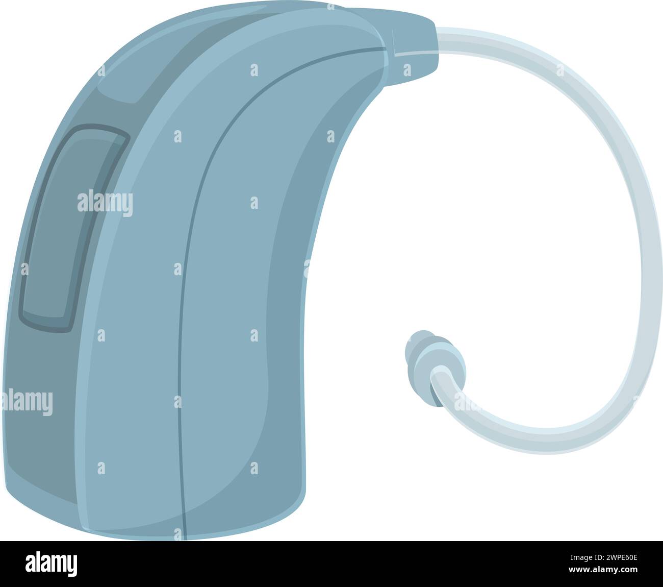 Blue color hearing aid icon cartoon vector. Level noisy. Acoustic ...