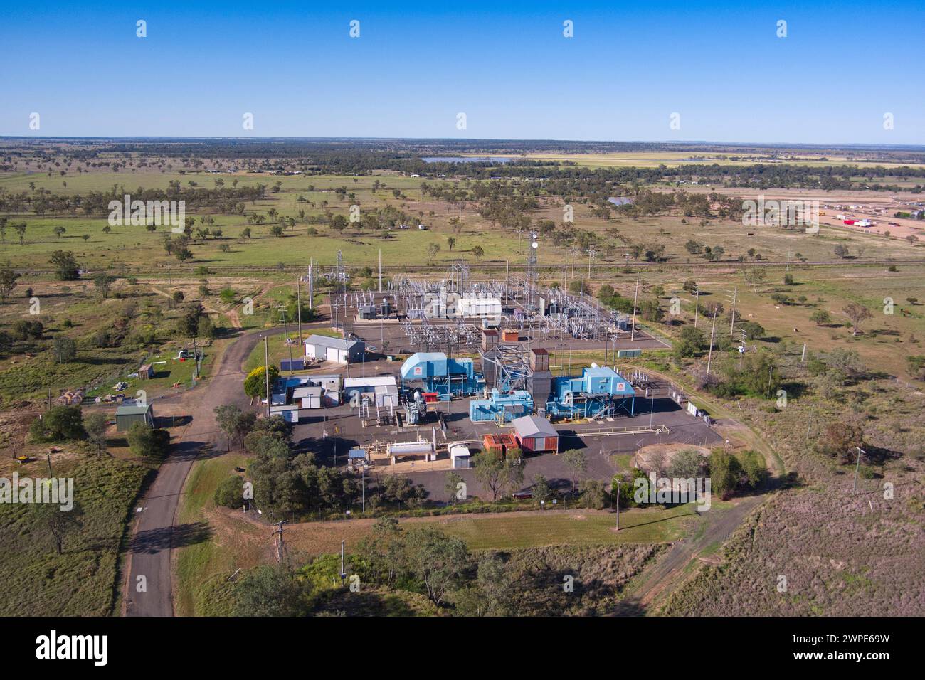 Aerial of Origin Energy Natural Gas powered Power Station Roma ...