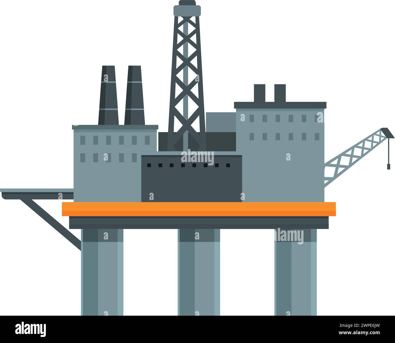 Oil platform gas icon cartoon vector. Ocean energy. Extraction marine ...