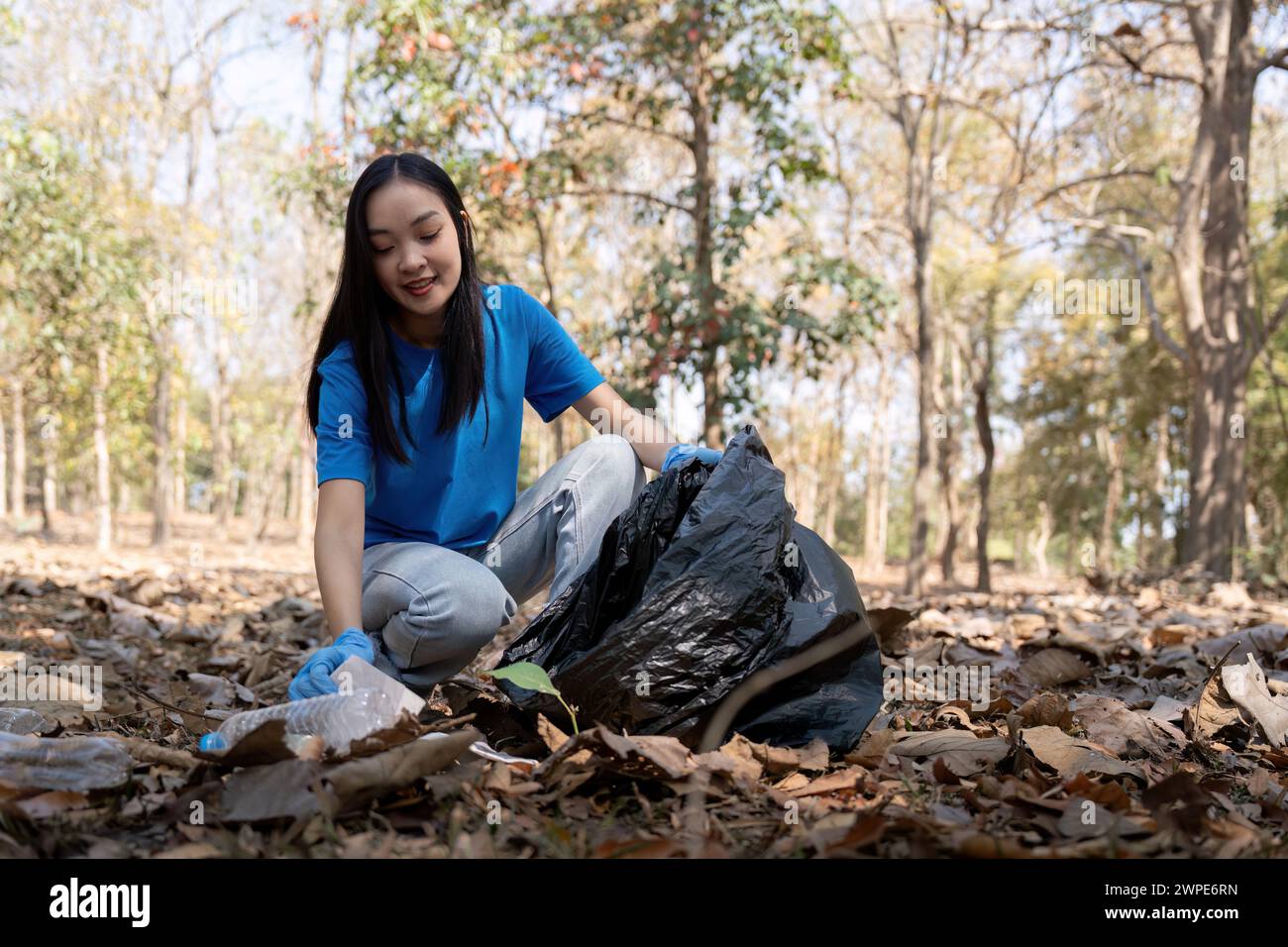 Separating waste to freshen the problem of environmental pollution and global warming, plastic ...
