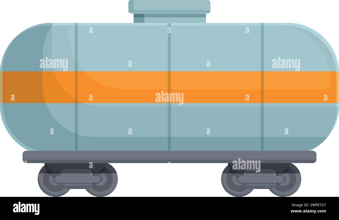 Tank wagon petrol icon cartoon vector. Rail delivery petrol. Structure ...