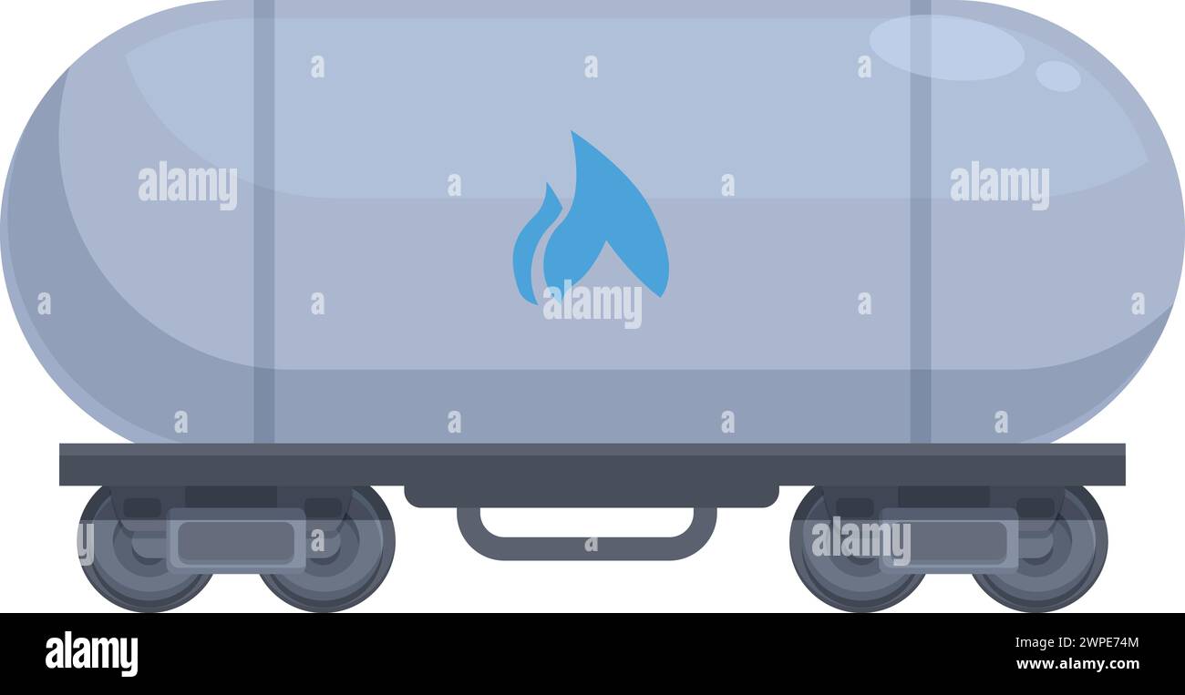 Gas wagon tank icon cartoon vector. Production pipeline station. Fuel ...