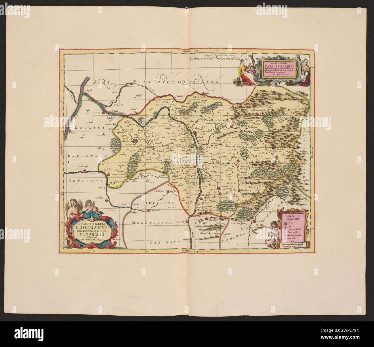 A 1711 map showing the Duchy of Groben in Silesia with the episcopal ...