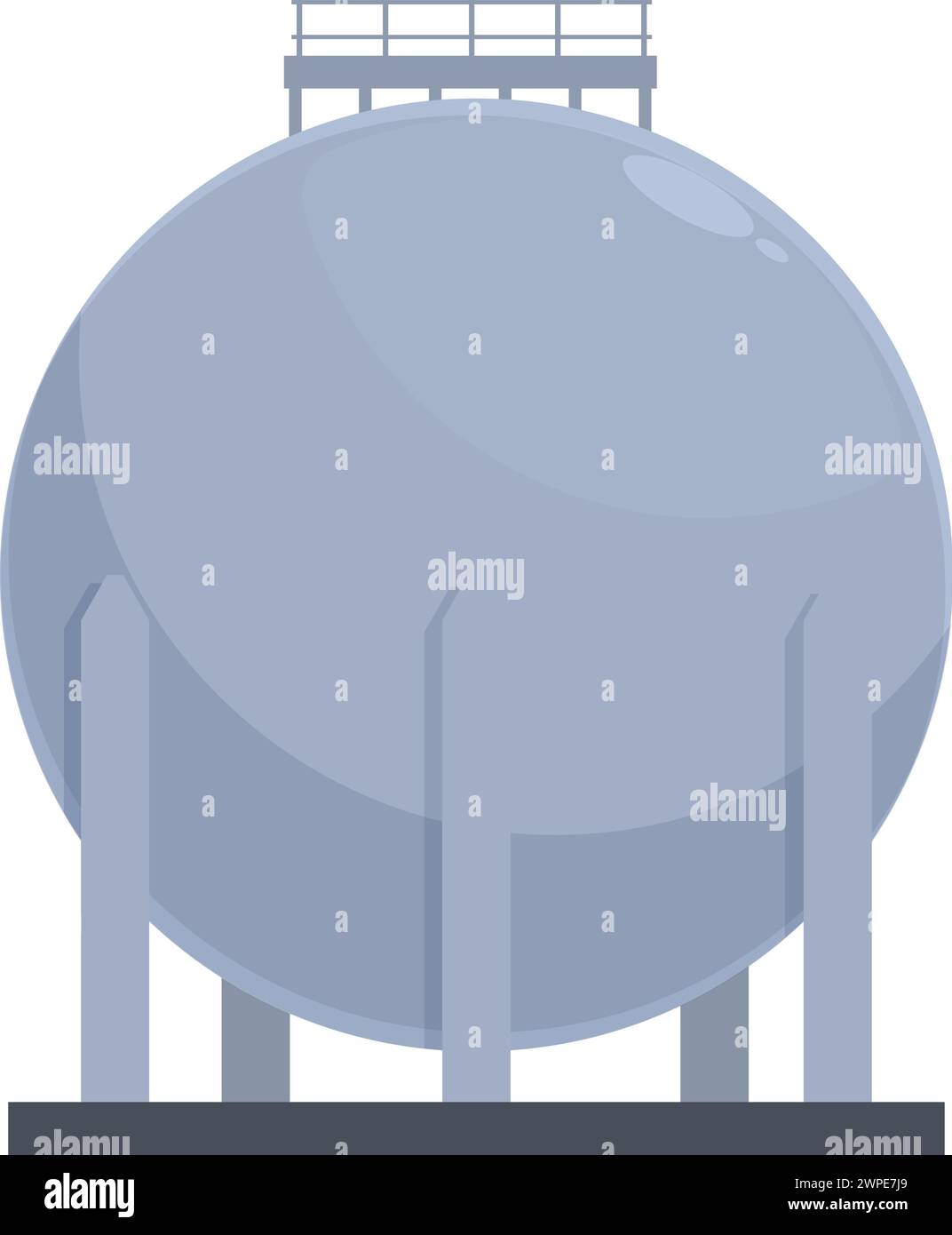 Round tank gas icon cartoon vector. Refinery platform. Plant fuel ...