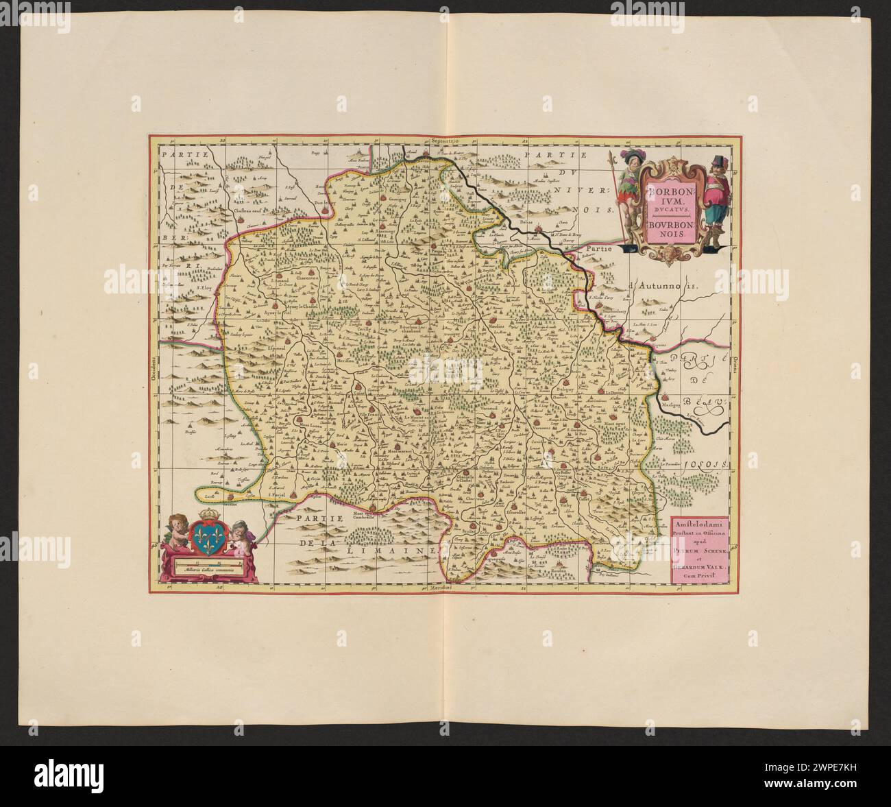 Map of the Bourbonnais Duchy (Borbonivm Ducatus) by Pieter Schenck and ...