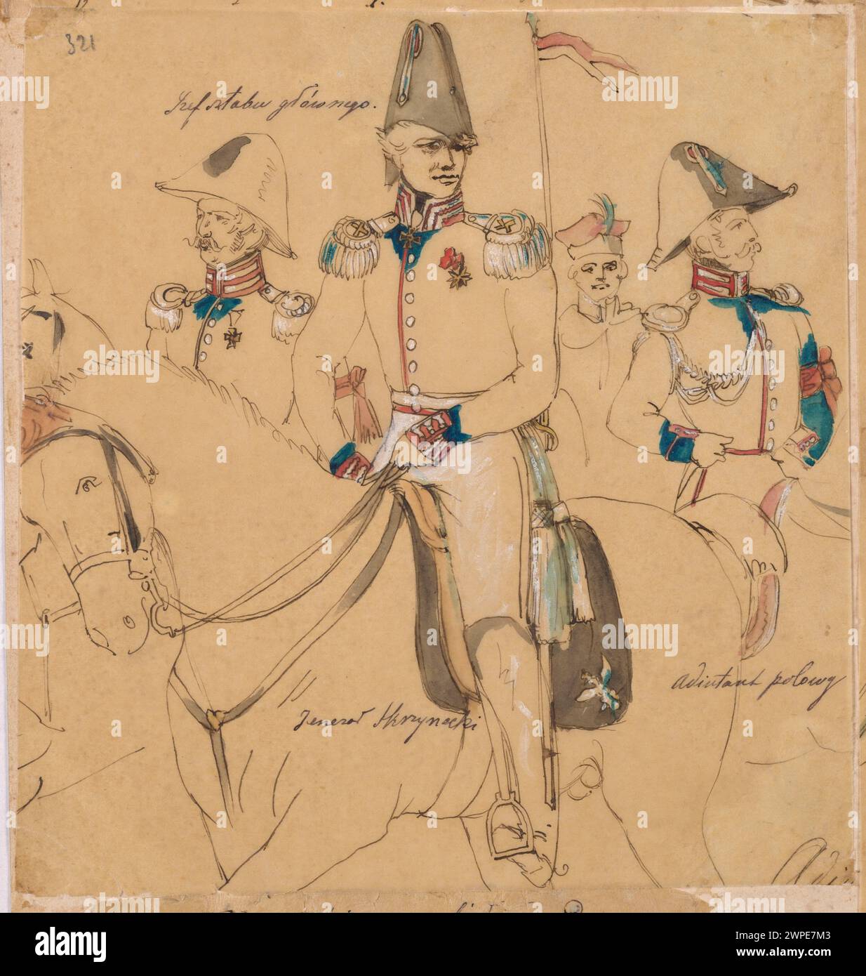 Chief of the Main Staff, General Jan Zygmunt Skrzynecki, field adjutant ...