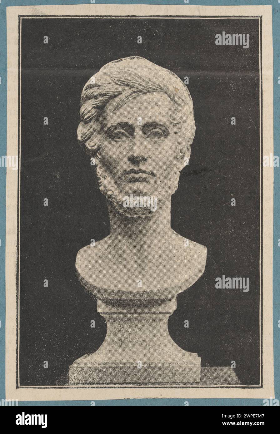 Sculpture bust of Polish poet Adam Mickiewicz, created by Pierre-Jean ...
