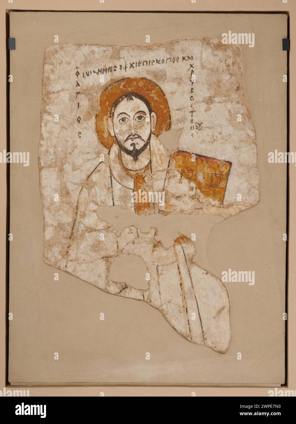 This wall painting of Saint Jan Chrysostom, dated to the late 860s ...