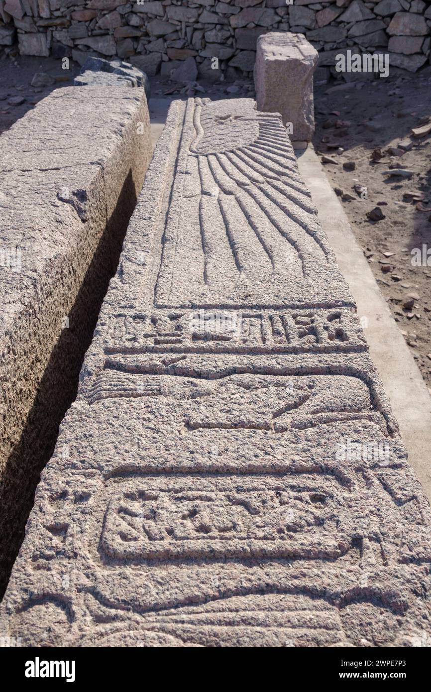 The ruins of Ancient Yebu, Elephantine Island, Aswan, Egypt Stock Photo ...