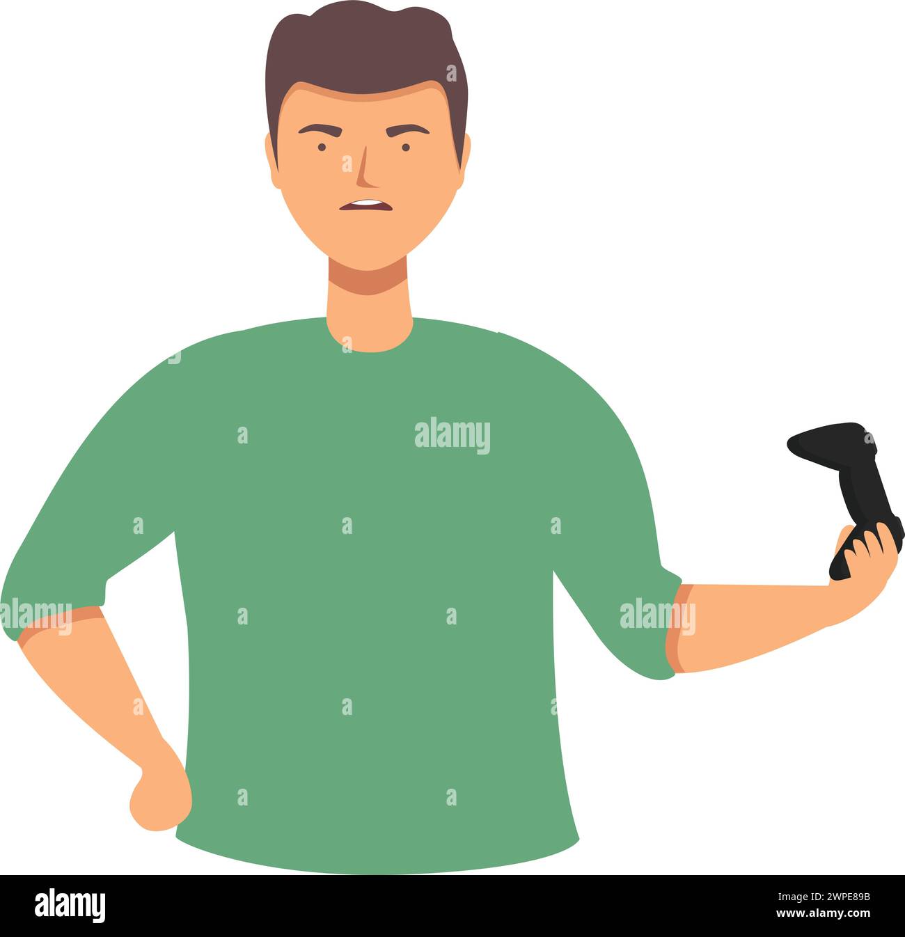 Angry video game player icon cartoon vector. Online vr reality. Console ...