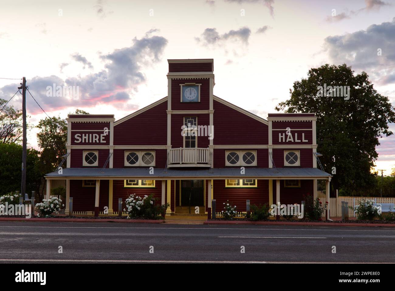 Historic Warroo Town Hall building in Surat Queensland Australia Stock ...
