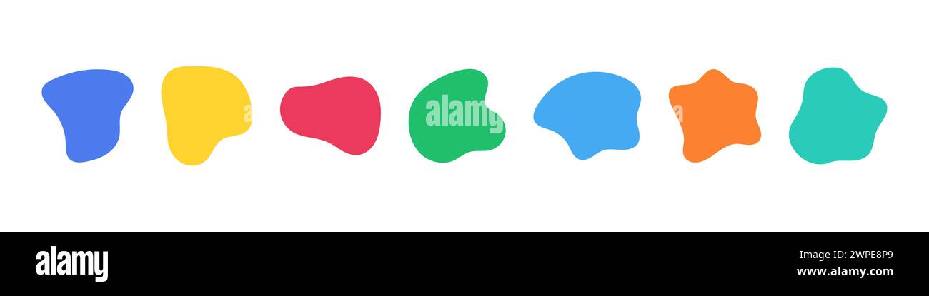 Organic irregular forms. Abstract blob shapes. Spreading deformed round elements. Isolated ...