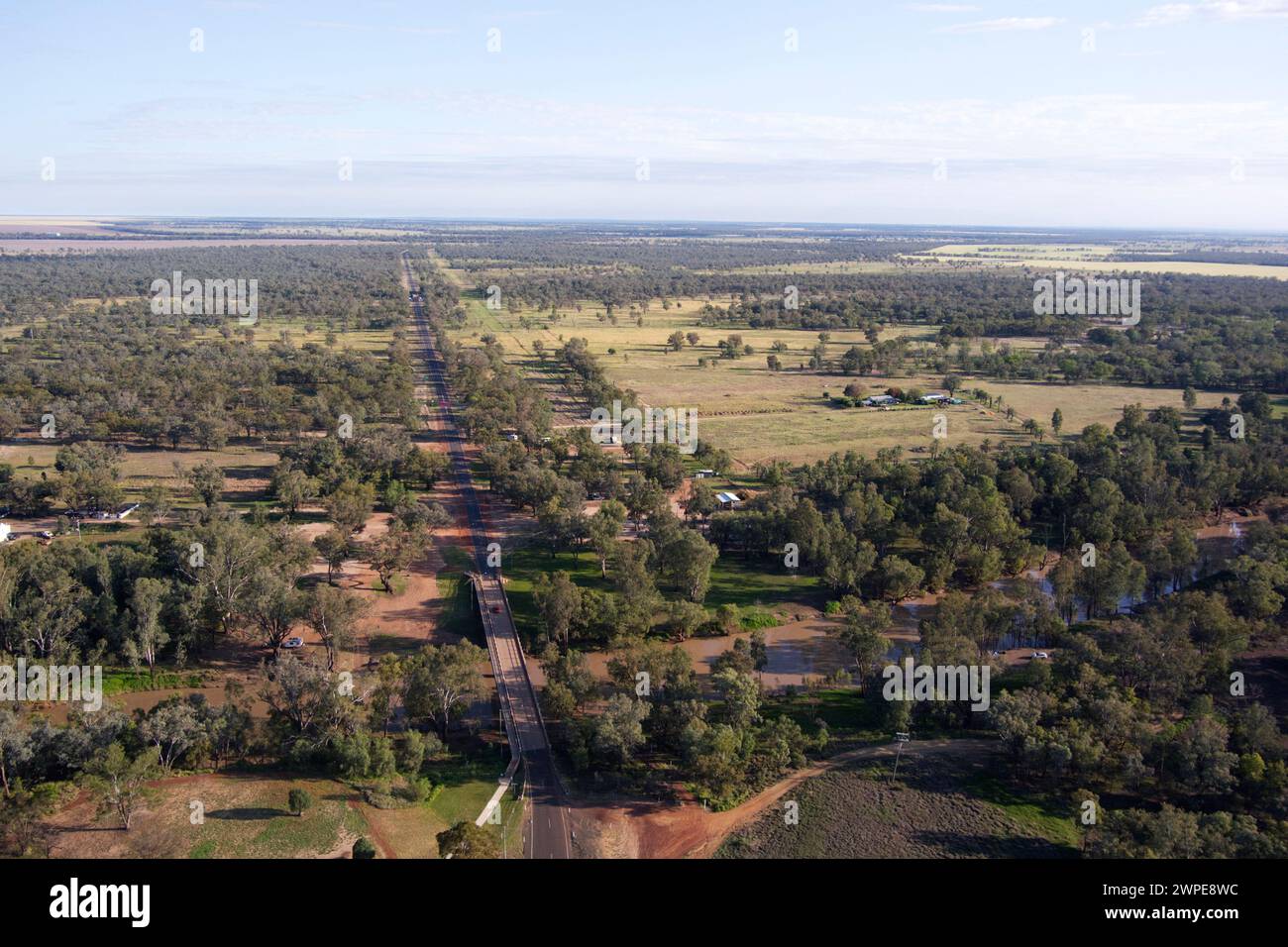 Aerial of Fishermans Park on the Belonne River at Surat Queensland ...
