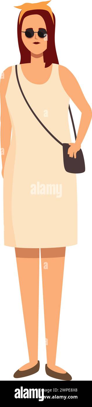 Rich hipster girl icon cartoon vector. Culture retro fashion. Top funky ...