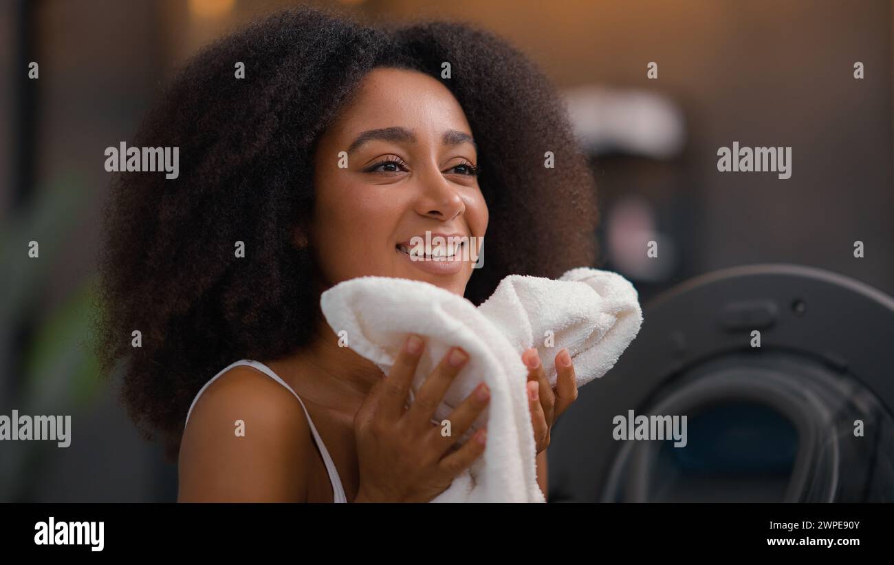 African American girl ethnic lady biracial woman housewife home work ...