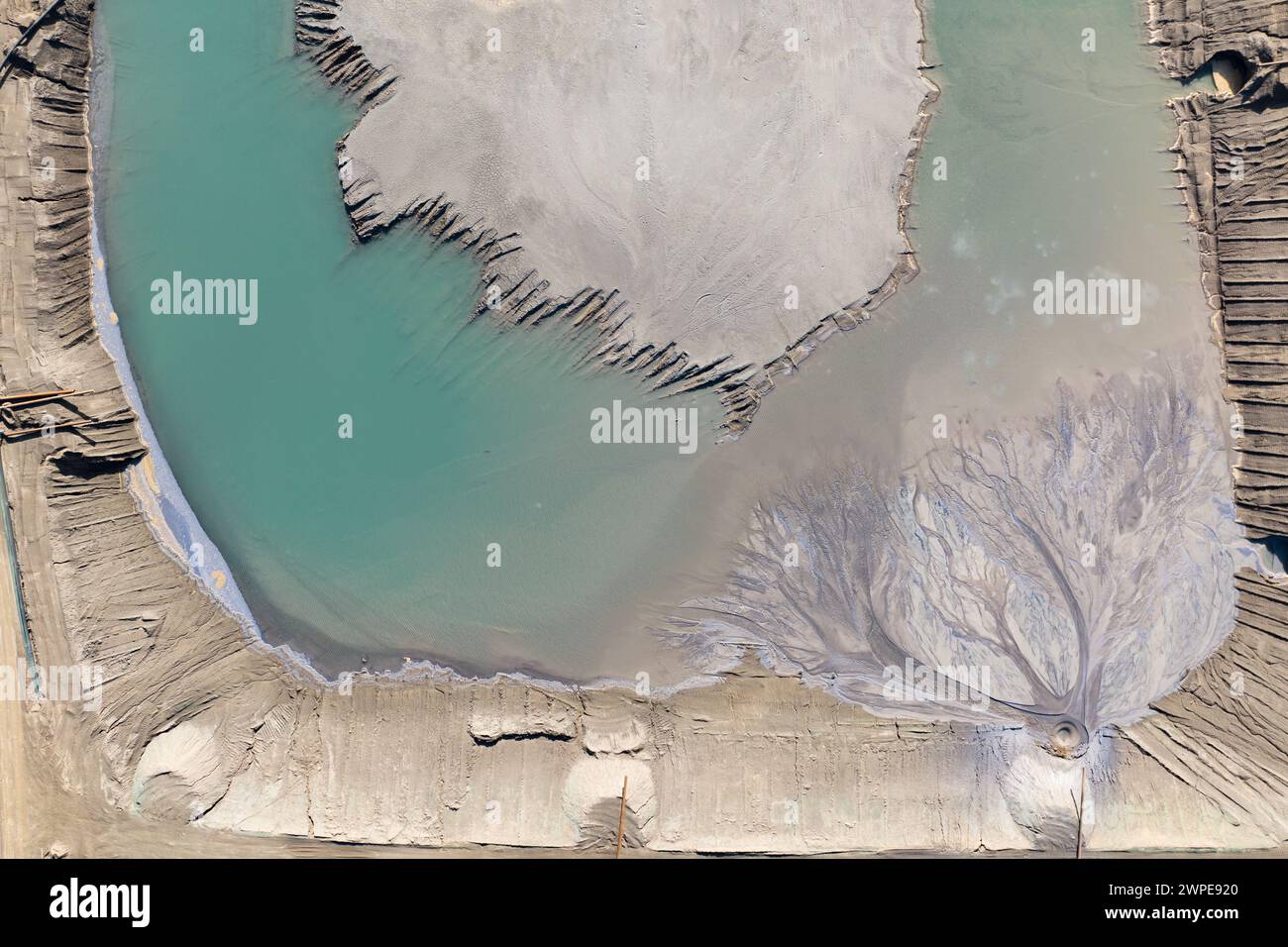 Industrial coal mine, abstract sendimentation tank of mine in Poland ...