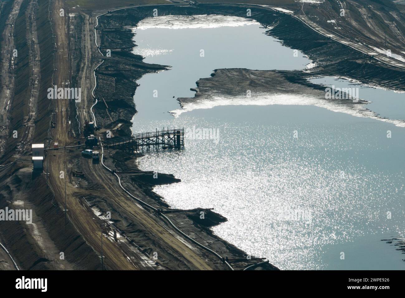 Industrial coal mine, abstract sendimentation tank of mine in Poland ...