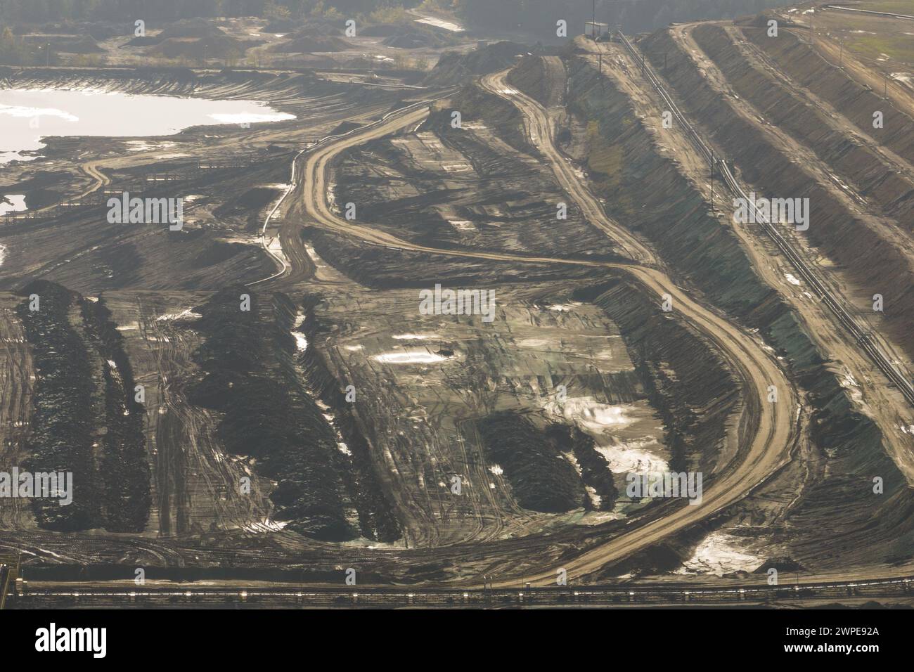 Industrial coal mine, abstract sendimentation tank of mine in Poland ...