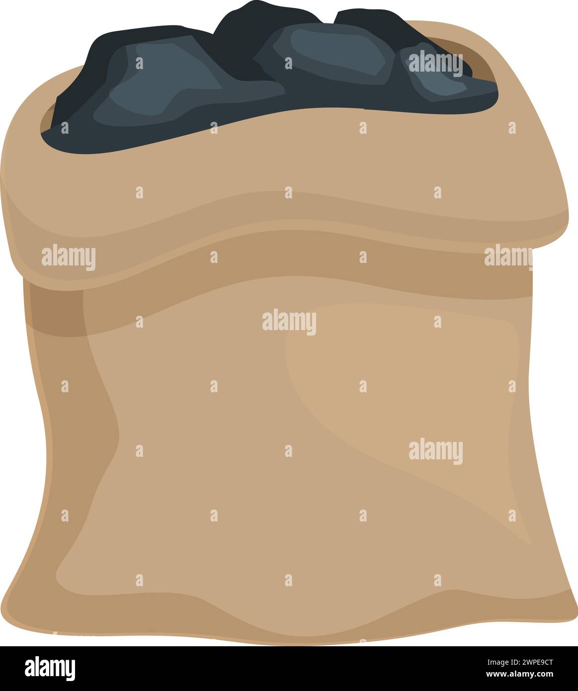 Coal textile sack icon cartoon vector. Mine factory fossil. Cart ...