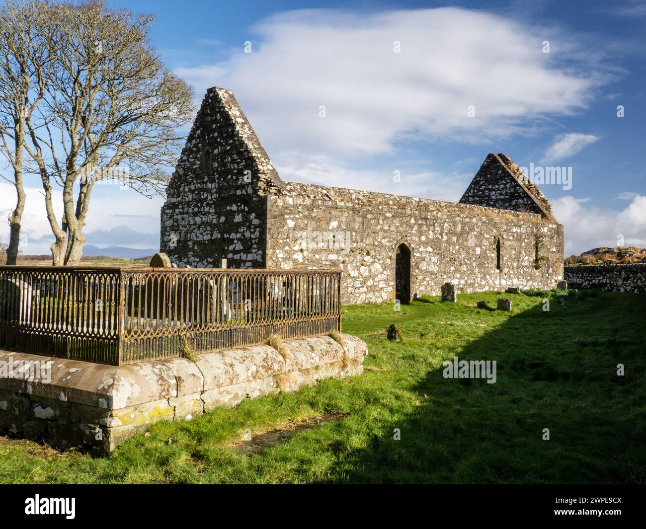 The ruins of the ancient Kildalton chapel on Islay, Scotland, UK Stock ...