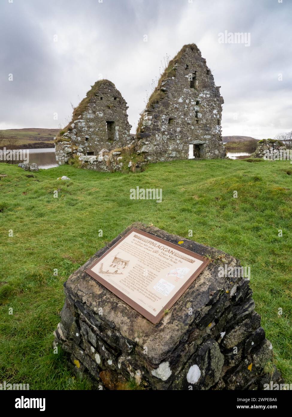 Ancient building remains at Loch Finlaggan on the island that was the ...