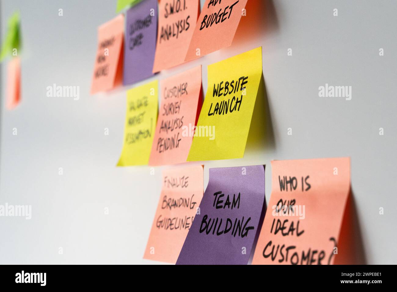 Sticky notes on office wall for planning - Team building and creative ...