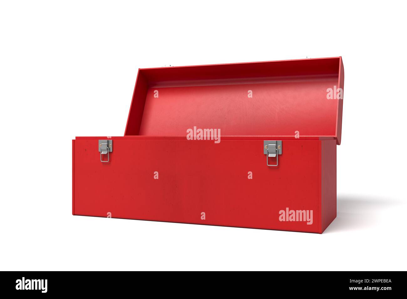 Red toolbox open on white background Stock Photo - Alamy