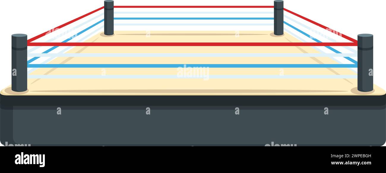 Training boxing ring icon cartoon vector. Mma sport club. Gong boxer ...