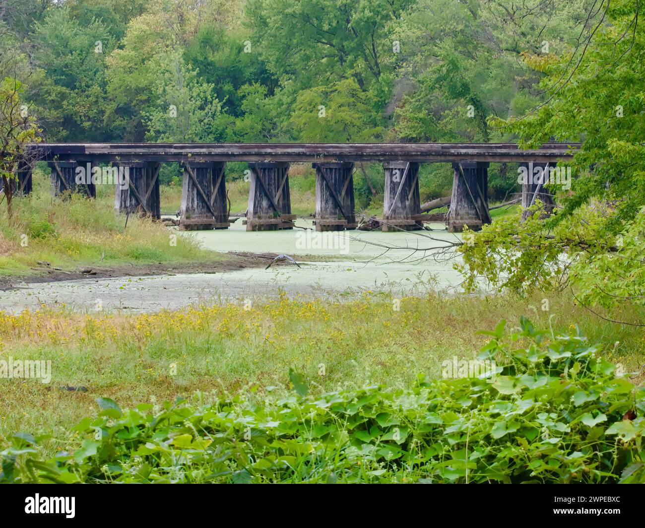 Old railroad bridge over river. Cedar Falls, Iowa Stock Photo - Alamy