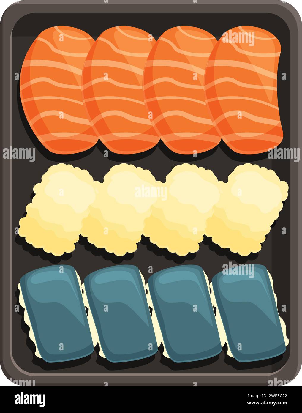 Different sushi box icon cartoon vector. Meal menu japan. Restaurant ...