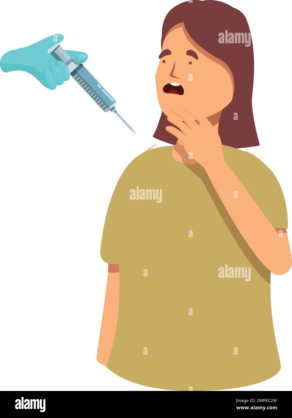 Kid afraid of syringe icon cartoon vector. Vaccine injection. Kid ...