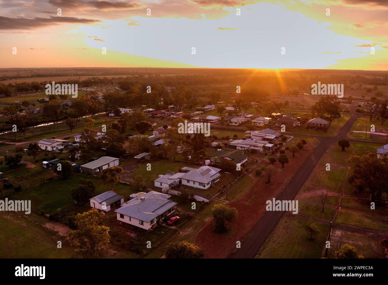 Aerial village of Wallumbilla Queensland Australia Stock Photo - Alamy