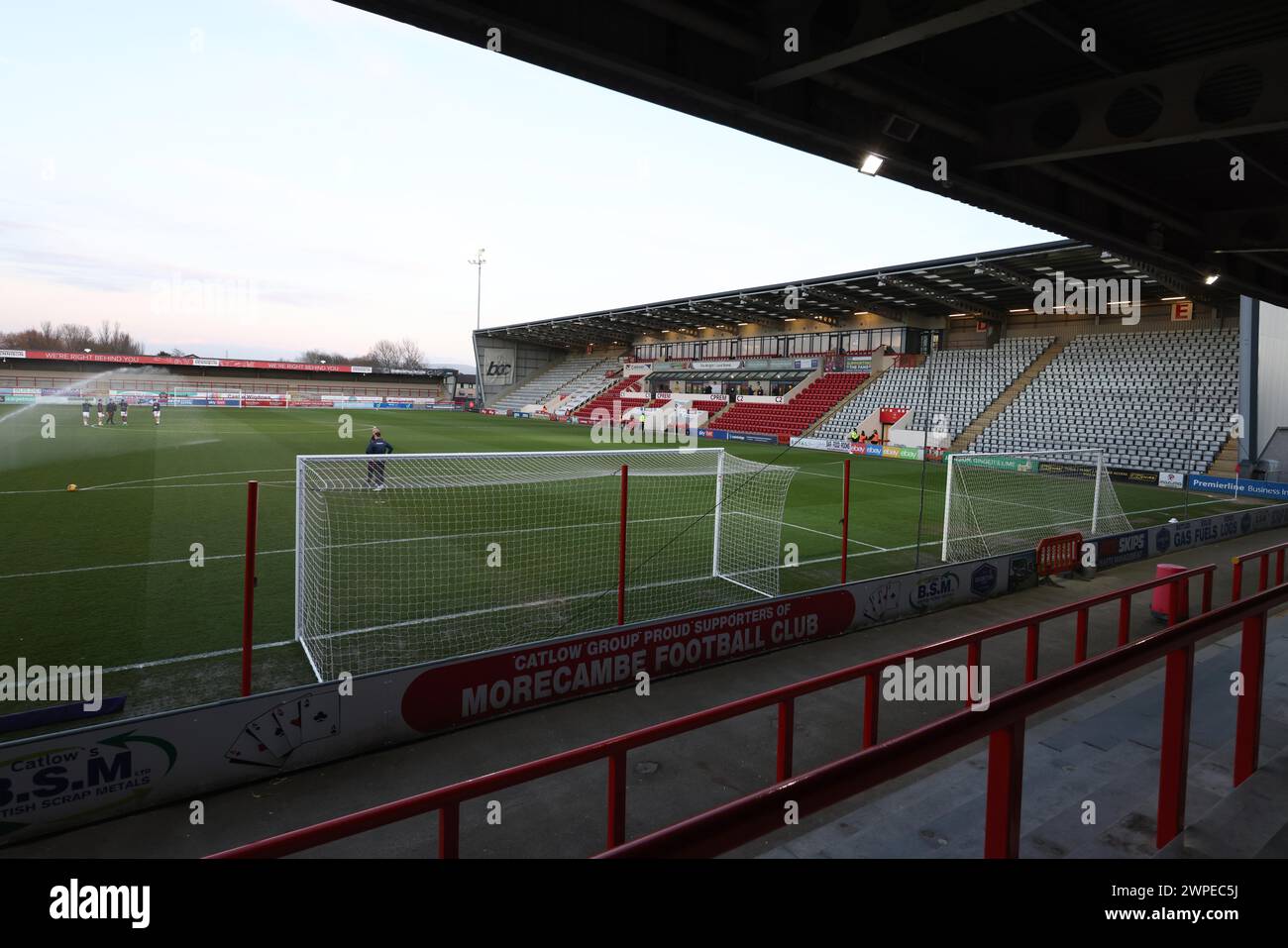General view of the Mazuma Stadium, Morecambe Stock Photo - Alamy