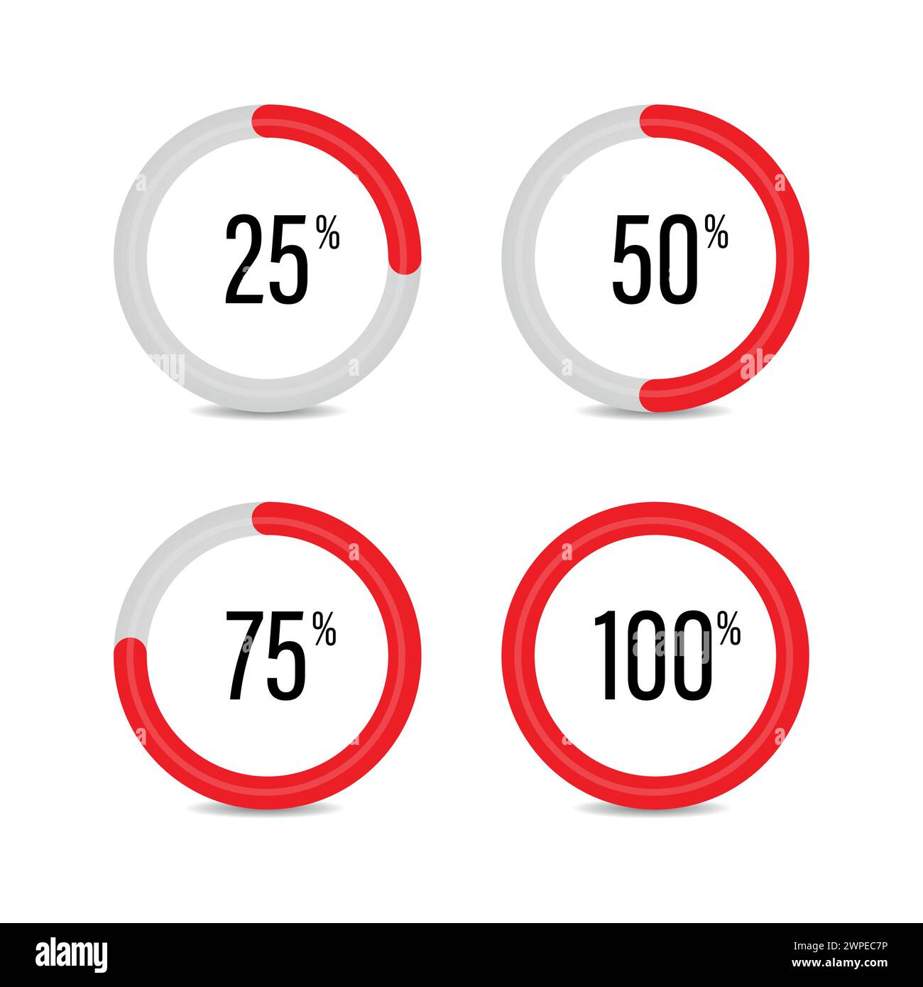 Circle graph percent red template Stock Vector Image & Art - Alamy